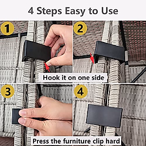 10 Pieces Outdoor Patio Furniture Clips Sectional Couch Sofa Funiture Clips Wicker Rattan Furniture Alignment Connector Wicker Chair Fastener Clips Connect The Sectional or Module Outdoor Couch Black