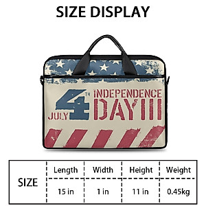 Vintage Usa Flag Laptop Computer Bag Waterproof Shoulder Messenger Bag 13-15 inch Durable Laptop Tote Bag with Shoulder Strap Handle Lightweight Crossbody Briefcase