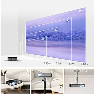 Viinice HD 4K Home Theater 3D Portable Projector 4K Laser Projector with WiFi and Bluetooth