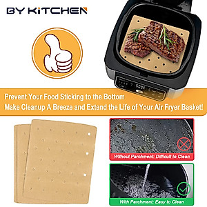 BYKITCHEN 200pcs Air Fryer Liners for Ninja AG301 Foodi 5-in-1 Indoor Grill, Perforated Air Fryer Disposable Paper Liner for Ninja Foodi Air Fryer, Ninja Foodi Grill Accessories