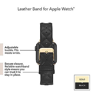 Anne Klein Quilt Patterned Leather Band for Apple Watch Secure, Adjustable, Apple Watch Band Replacement, Fits Most Wrists