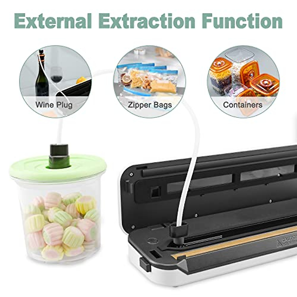 Toprime Vacuum Sealer Machine, 4-in-1 Automatic Vacuum Food Sealer One-touch VAC & SEAL for Food Preservation & Sous Vide with Full Starter Kits(White)