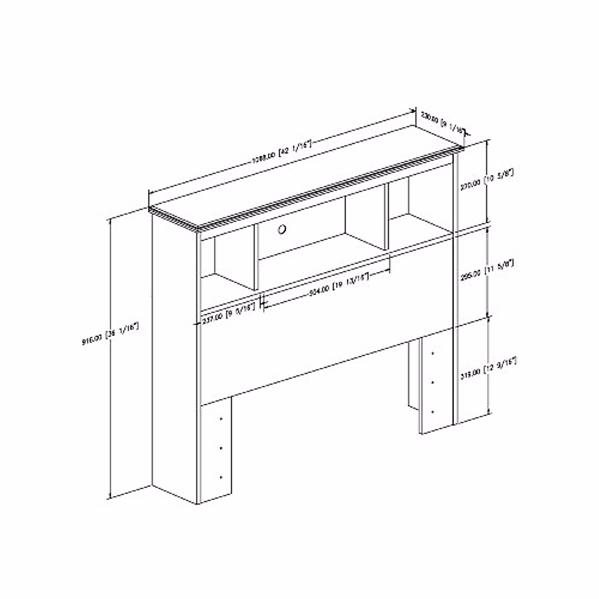 South Shore Little Treasures Bookcase Headboard Country Pine, Coastal