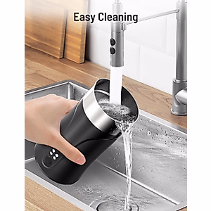 KLEAH 4 in 1 Milk Frother and Steamer, Non-Slip Design, Stainless Steel, Silent Operation Hot & Cold Milk Steamer, Auto Shut-Off Frother for Latte, Coffee, Cappuccino, Macchiato, Easy Cleaning, 240ml