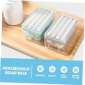 BETOOKY Box Soap Box Soap Dish Soap Tray Dish Soap Dispenser Foaming Soap Dispenser Laundry Soap Containers Bar Soap Laundry Soap Dispenser Set Pearlescent Travel Plastic