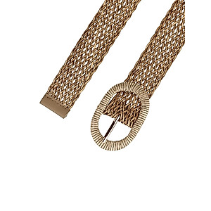 Allegra K Womens Skinny Waist Belts Braided Woven Belts for Dress Metal Buckle 58-84cm/22.83-33.07" Brown