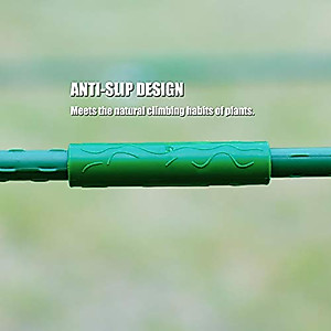 Orgrimmar 26 PCS 48" Garden Support Stakes Plastic Coated Deformable Climbing Plant Trellis Plant Climbing Frame for Tomato Cucumber Eggplant Vine Vegetable (48 Inch)