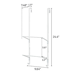 Yamazaki Home Tower Over-The-Door Yoga Mat Storage Hanger - 3-Tier Organizer for Foam Rollers, Backpacks, Hats, Bags - Extra Closet Space Saver - Steel