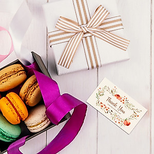 MATICAN Thank You For Your Order Cards, 100-Pack Floral Thank You For Your Purchase Cards, 2 x 3.5 Inches, Business Card Size