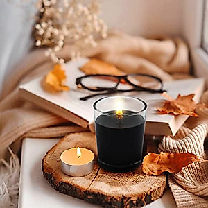 Black Halloween Votive Candles in Glass 12 Packs Small Unscented Soy Wax Candles