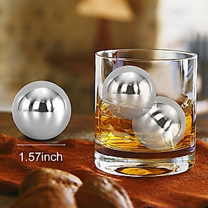 EooCoo Whiskey Stones Gift Set with 2 Pcs Stones and Box, Stocking Stuffers for Him, Reusable Ice Ball for Drinking, Christmas Gift for Men Whiskey Lovers, Bourbon, Cognac, Scotch, Gin, Wine Beverage