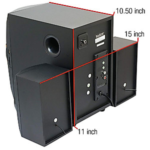 Boytone BT-324F, 2.1 Bluetooth Powerful Home Theater Speaker Systems, with FM Radio, SD USB Ports, Digital Play Back, 40 Watts, RGB Light, Full Function Remote Control, Smartphone, Tablet