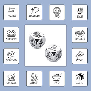 Anniversary Date Night Gifts for Him Her Boyfriend Girlfriend Husband Wife Birthday Couple Gift Dinner Food Decider Dice for Men Women Funny Engagement Wedding Valentines Day Gift Ideas