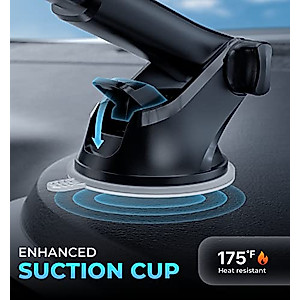 Bestrix Phone Mount for Car – Car Phone Holder Mount, Dashboard, Windshield, and Air Vent– for All Cars, Installs in Minutes – Holds All Phones up to 6.7”– Phone Holder for Car Dashboard