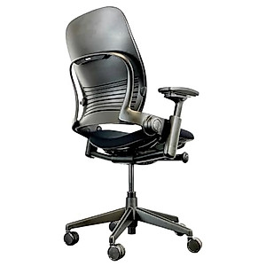 Steelcase Leap V2 - Fully Loaded w/Lumbar Support (Renewed) (Black Fabric - Black Frame)