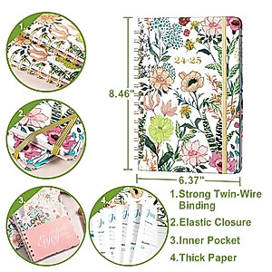 2024-2025 Academic Planner – Weekly ＆ Monthly Planner from Jul. 2024 – Jun. 2025, 6.4" x 8.5" with Tabs, Flexible Hardcover, Thick Paper, Strong Twin-Wire Binding, Back Pocket, Inspirational Quotes