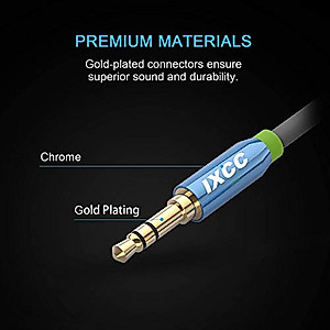 iXCC 4 Feet Male to Male 3.5mm Universal Aux Audio Stereo Cable Cord for Car and All 3.5mm-Enabled Devices, Apple, Samsung, Android, Windows and MP3 Player