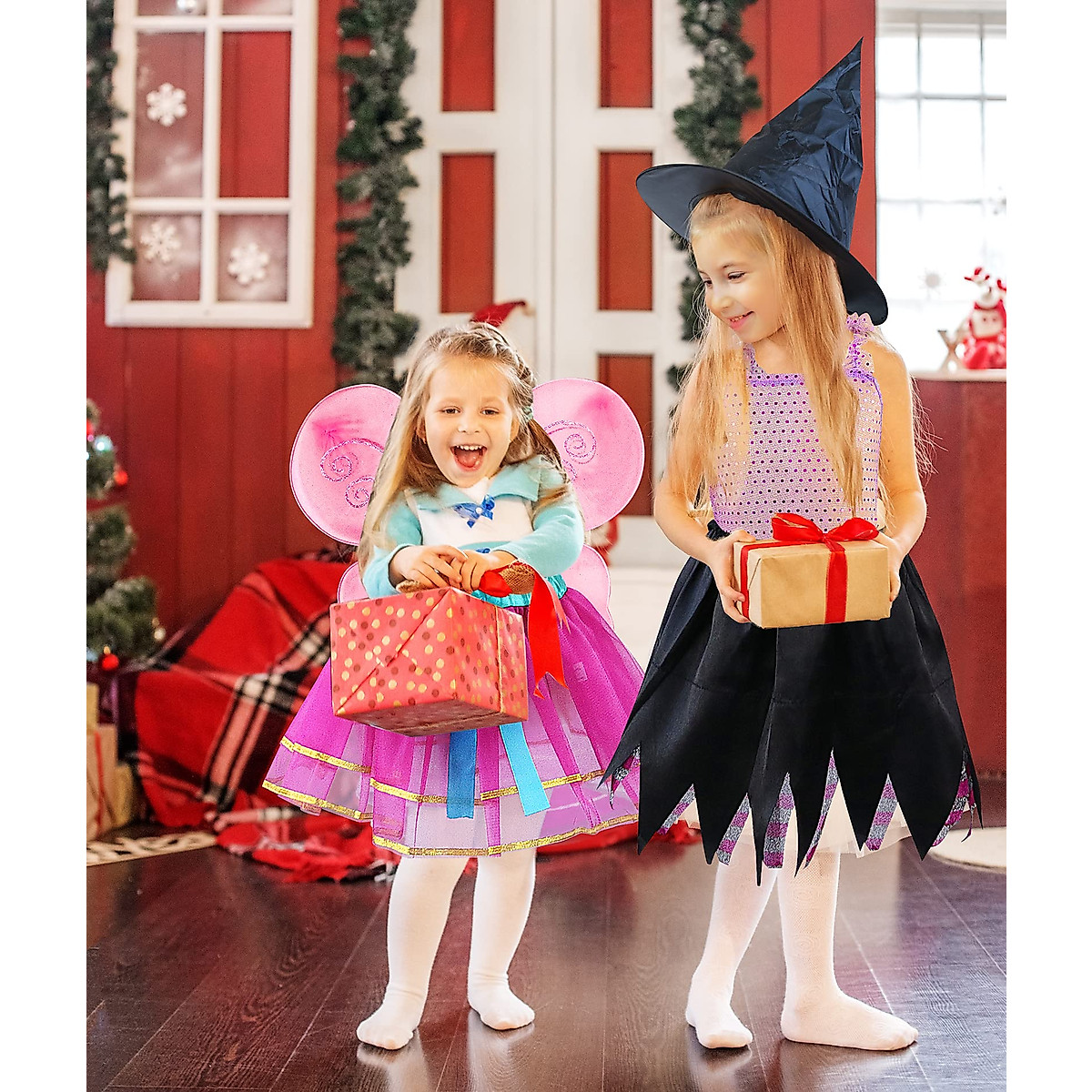 Jeowoqao Girls Dress up Trunk Princess Set, 24Pcs Pretend Play Costume Set, Fairytale, Supergirl, Princess, Rainbow Girls Costume for Toddler/Little Girls Ages 3 4 5 6 Years