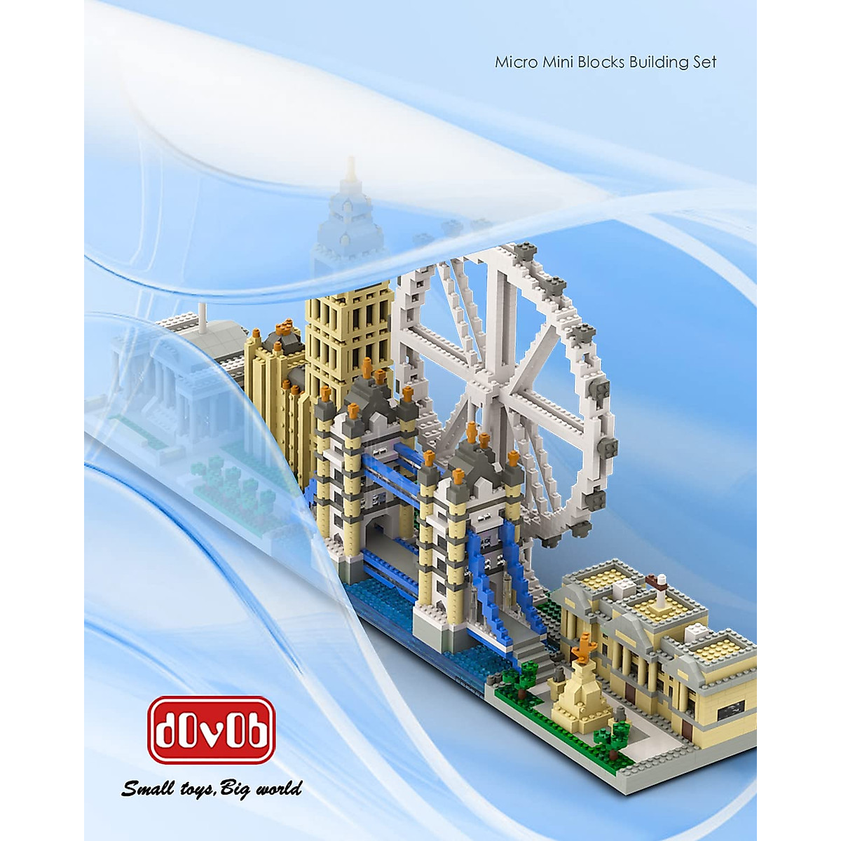 dOvOb Architecture London Skyline Collection Micro Mini Blocks Set Model Kit and Gift for Kids and Adults (3076 Pieces)