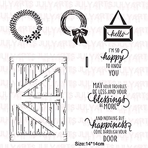6.6x4.4inch Door Background Clear Stamp and Dies Set Die Cuts Metal Cutting Die for Scrapbooking Card Making