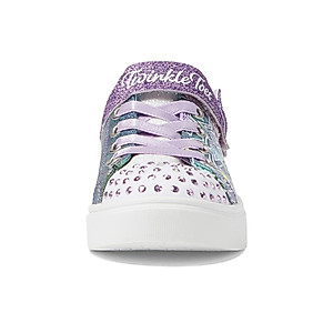 Skechers Kids Girls Twinkle Sparks-Shimmer Star Sneaker, Purple/Multi, 2 Little Kid