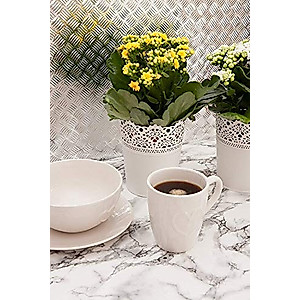 d-c-fix 346-0047-4PKA Decorative Self-Adhesive Film, Marble White, 17" x 78" Roll, 4-Pack with Applicator