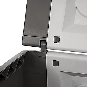 Homeplast Bold Indoor Outdoor Plastic Storage Trunk Resin Deck Box for Storing Pillows, Patio Cushions, and Firewood, 79 Gallon Capacity, Gray/Anthracite