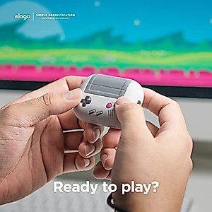 elago AW5 Compatible with AirPods Pro 2nd Generation Case (2022), Classic Handheld Game Console Design Case Compatible with AirPods Pro 2, Lanyard Included [Light Grey]