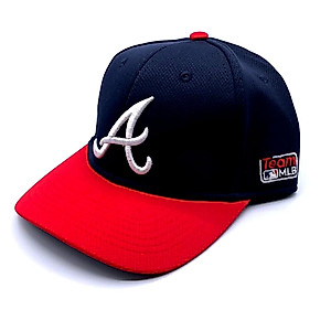 Officially Licensed Atlanta Baseball Youth Kids Hat Classic Edition Embroidered Team Logo Adjustable Cap (Red/Navy)