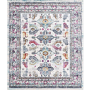 Rugs.com Budapest Collection Area Rug – 8' x 10' Multi Low-Pile Rug Perfect for Living Rooms, Large Dining Rooms, Open Floorplans