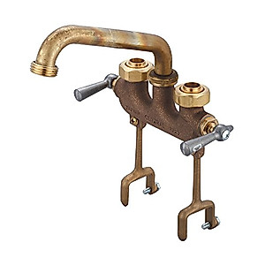 Central Brass 0468 Two Handle Laundry Faucet in Rough Brass
