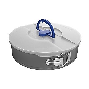Classic Cuisine Springform Cheesecake Pan with Lid-10 Bakeware Nonstick Baking Travel Friendly Snap-on Lid-Anti Warping Carbon Steel, white