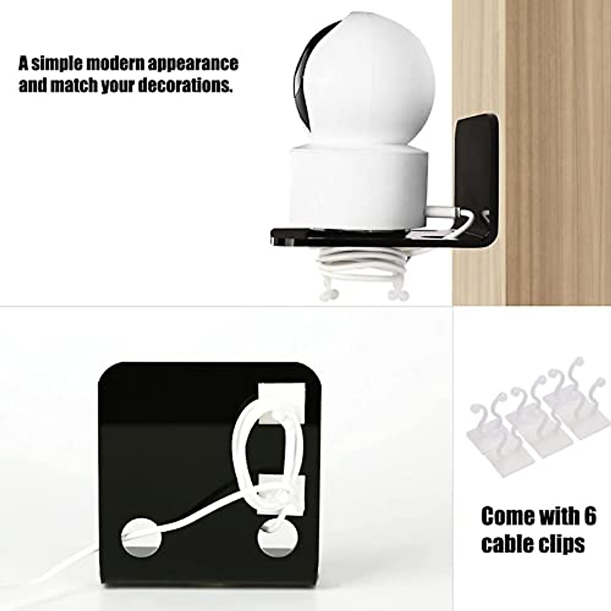 VAHIGCY 3 PCS Acrylic Small Wall Shelves, Small Floating Shelves with 6 Cord Keeper,Nail-Free Wall Display Shelf for Home, Office, School, Coffee Shop Decor