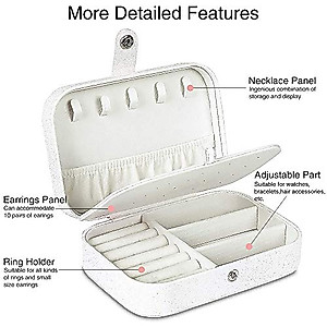 DREAM&GLAMOUR Travel Jewelry Case,Double Layer Jewelry Travel Box,Travel Jewelry Case Gift for Women,Girls with 6pcs Bracelets Gift（Necklace, Earring, Rings, Sparkle）