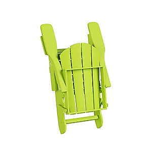 WO Home Furniture Set of 2pcs HDPE Adirondack Chairs Lounger Outdoor Folding Seat for Fire Pit, Beach, Balcony, Backyard, Lawn, Patio, Pool, Deck, Garden - Weather UV Resistant (Lime)