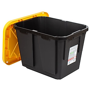 Office Depot® Brand by Greenmade® Professional Storage Totes, 12-Gallon, Black/Yellow