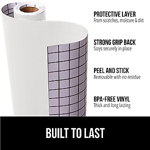 Gorilla Grip Peel and Stick Adhesive Removable Liner for Books, Drawers, Shelves and Crafts, Easy Install Kitchen Decor Paper, Contact Liners Cover Book, Drawer, 11.8 in x 20 FT Roll, Clear Matte