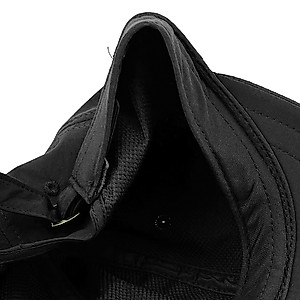 Rayna Fashion womens Structured Short Bill Quick Dry Brim Trucker Baseball Dad Cap, Black, X-Large