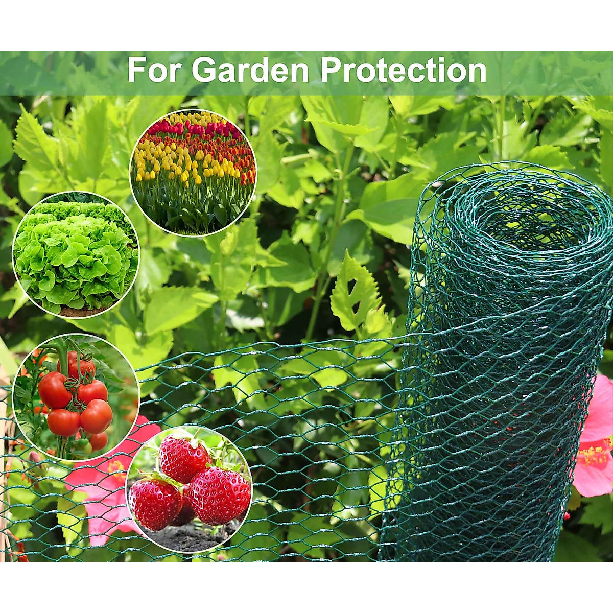 Mklsit Chicken Wire for Floral Arrangements, 15.7 x 157 Inches Green Floral Chicken Wire Mesh, 0.6 Inch Hexagonal Galvanized PVC Coated Chicken Wire Netting Fence for Crafts Poultry Garden