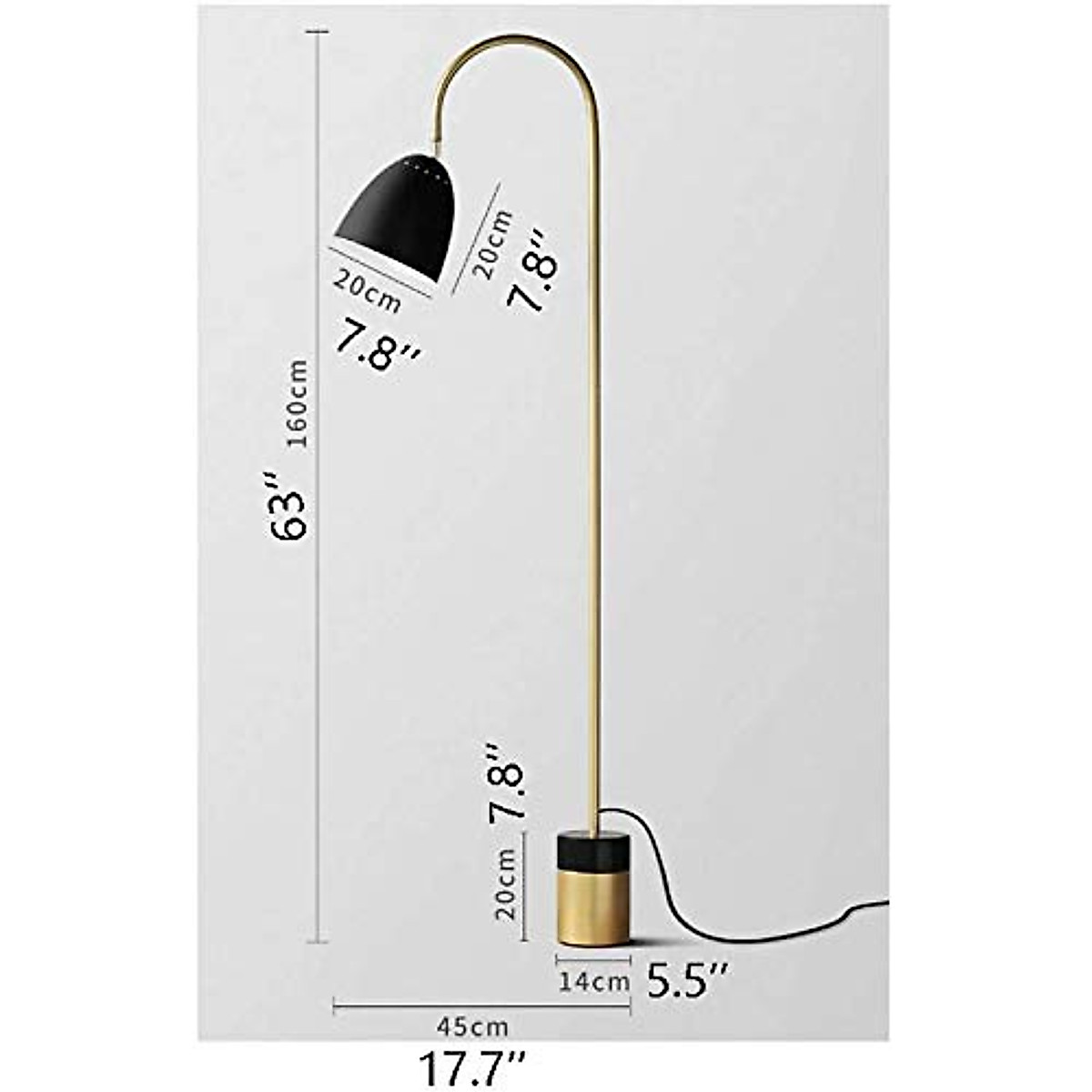 Floor Lamp Standing Lamp Modern Reading Floor Lamp Crafts LED Floor Lamps with Adjustable Neck LED Floor Task Light for Living Room,Bed Room,Office，Black/Brass Gold Modern Standing Lamp Retro floor la