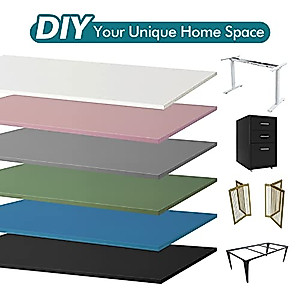 Kaboon 60x24 Wood Table Top,One Piece Wood Desktop for Sit Stand Desk,Rectangular Tabletop, Laminate Countertop, Reversible Tabletop,Double Desk,Laundry Folding Table, L-Desk(23.62" D x 59.1" W,Grey)