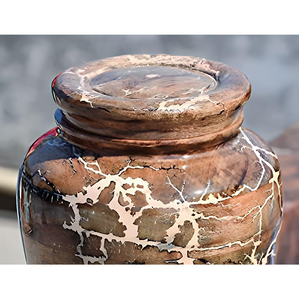 Resin Keepsake and Wooden Cremation Urn for Human Ashes Male/Female, Cremation Adult Funeral Urn Box # Personalized Urn for Human Ashes - Custom Urn for Ashes (Large)