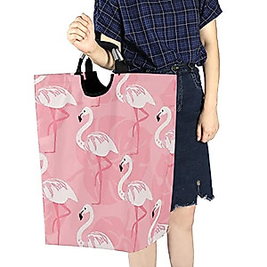 xigua Flamingo Laundry Hamper with Handle Collapsible Laundry Basket Freestanding Clothes Hamper Storage Basket for Toys Clothes Organizer
