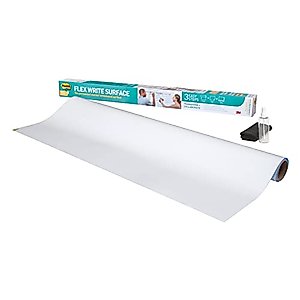 Post-it Flex Write Surface, Permanent Marker Wipes Away with Water, 6 ft x 4 ft, White Dry Erase Whiteboard Film (FWS6X4)