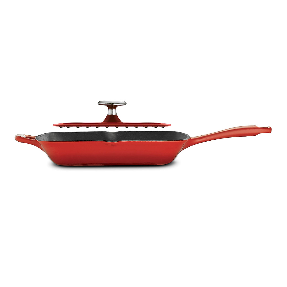 Tramontina Grill Pan with Press Enameled Cast Iron 11-in Graduated Red, 80131/059DS