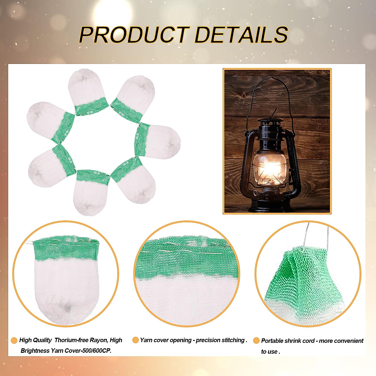 30 Pieces Propane Lanterns Mantles, Gas Lamp Mantles Gas Lantern Mantles Propane Lantern Mantles U Shape Mantles for Gas Lantern Covers Mantles for Outdoor Camping Hiking Kerosene Light Natural