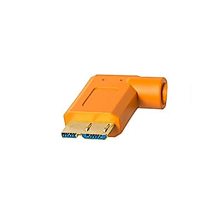 Tether Tools TetherPro USB 3.0 to Micro-B Right Angle Cable | for Fast Transfer and Connection Between Camera and Computer | High Visibility Orange | 15 Feet (4.6 m)