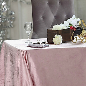 Tableclothsfactory 90 x 132 Inch Rose Gold Rectangle Tablecloth - Premium Velvet Table Cloth for Wedding, Party, Banquet, and Events