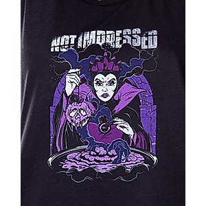 Disney Villains Women's Evil Queen Not Impressed Tank Top and Shorts Loungewear Pajama Set (2X-Large) Black