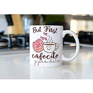 Happy Mothers Day Mug - Spanish Coffee and Conchas Pun Mama Cute Mother's Day Gift For Latina Mom Coffee Mug 11oz